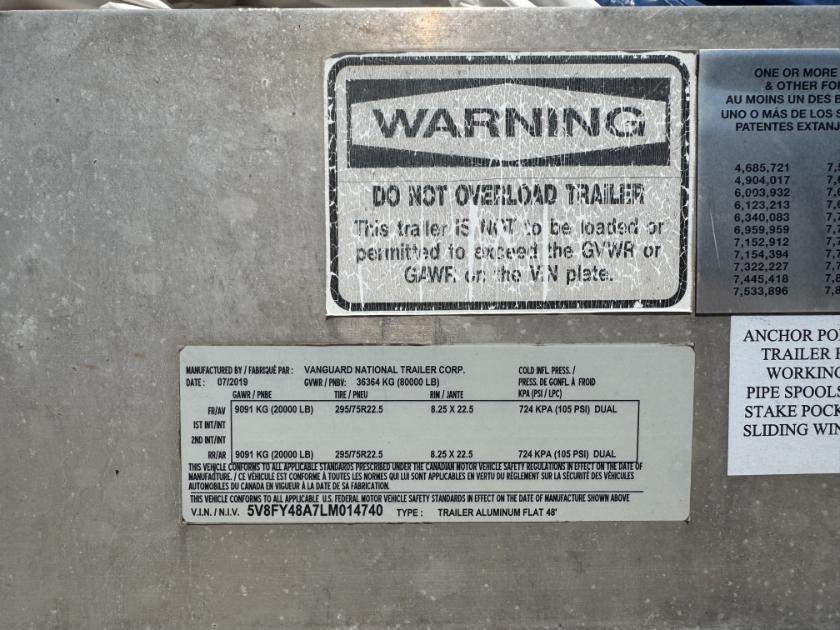 2020 CIMC Vanguard 48' Aluminum Flatbed Trailer - Commercial Capital ...